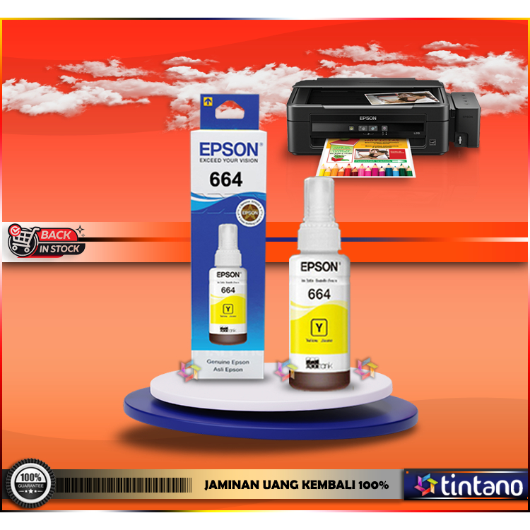 Jual Tinta Epson 664 YELLOW SERIES L360 L120 L110 L210 L220 L310 L850 ...