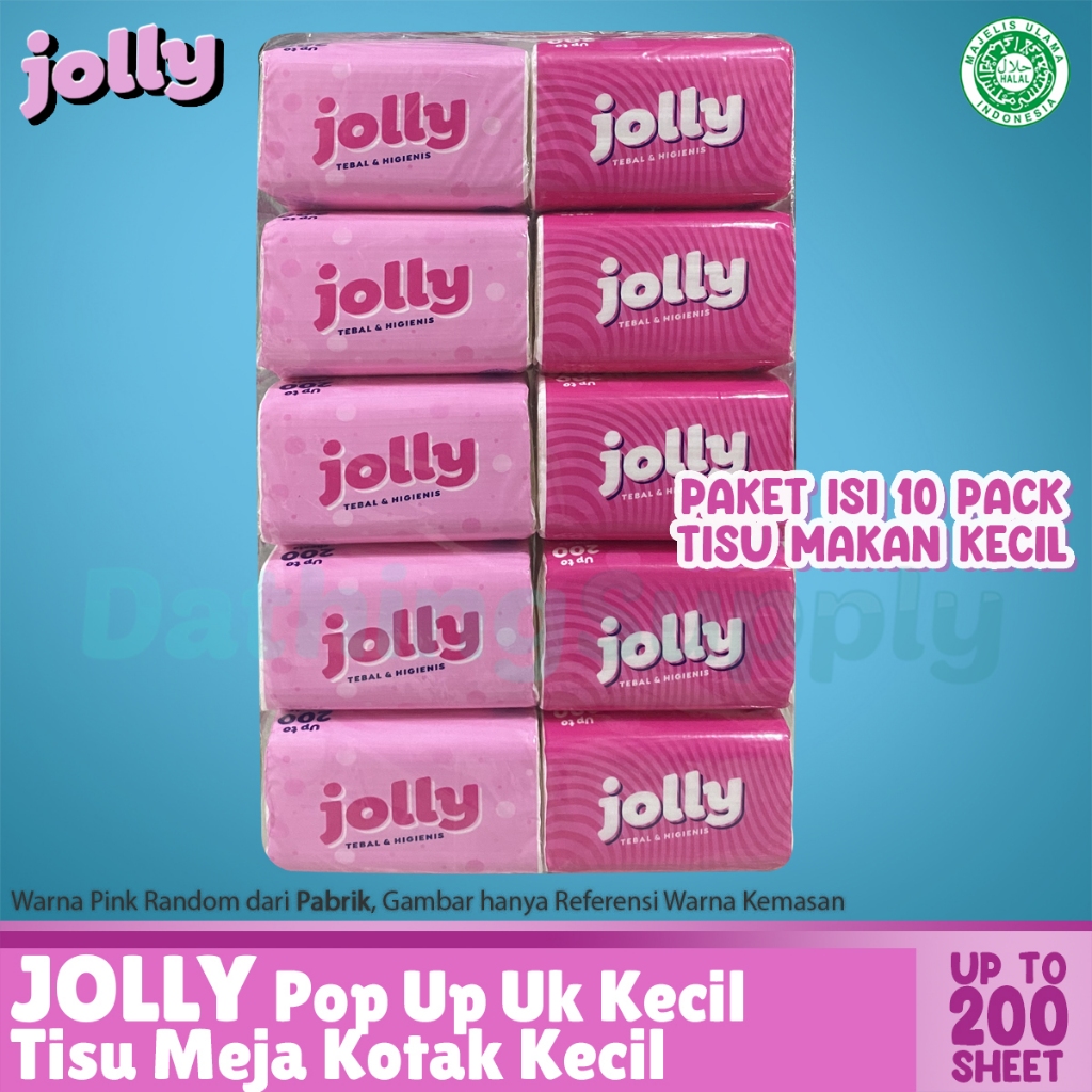 Jual PAKET 10 PACK Tissue Jolly Pop Up (Up to 200 Sheet) / Tisu Meja ...