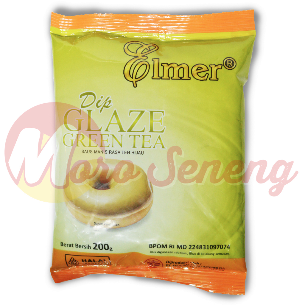 Jual Elmer Dip Glaze Green Tea 200 gr Topping Donat 200gr Saus Manis ...