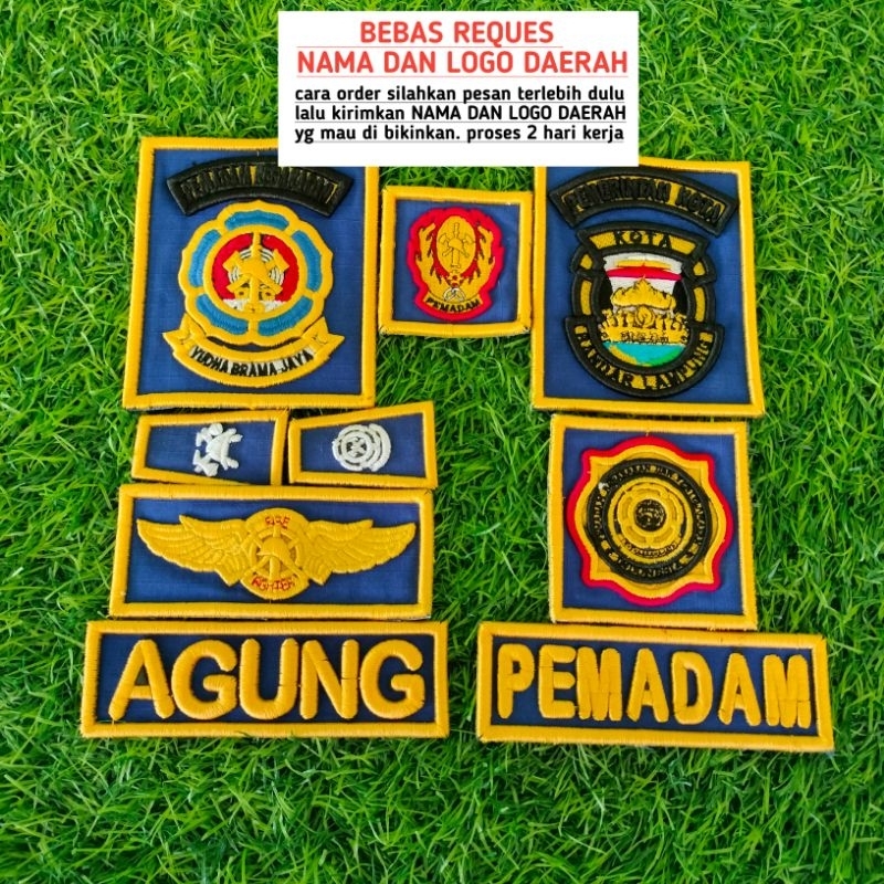 Jual ATRIBUT DAMKAR BET PEMADAM BORDIR LOGO LENGKAP NAMA DAN LOGO DAERAH | Shopee Indonesia