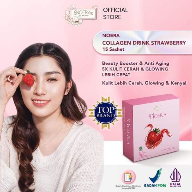 Jual Noera collagen drink 1box isi 15sachet rasa strawberry | Shopee Indonesia