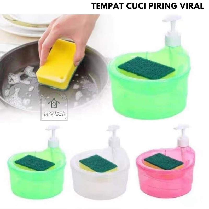Jual TEMPAT CUCI PIRING 1000ml (2in1) BONUS SPONS CUCI PIRING VIRAL ...