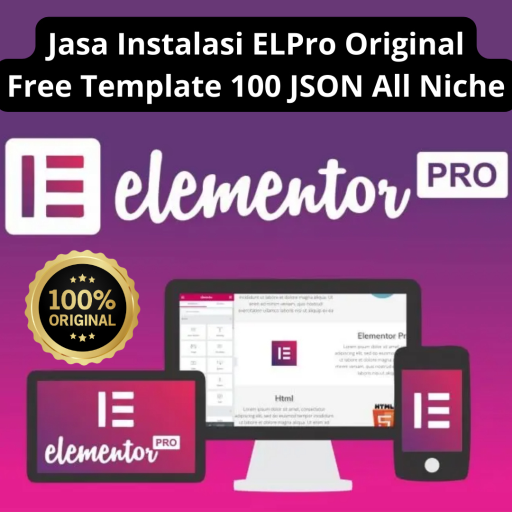 Jual Elementor Pro 100% Original Lisensi AutoUPDATE Free Template JSON LP & E-Course Elementor ...