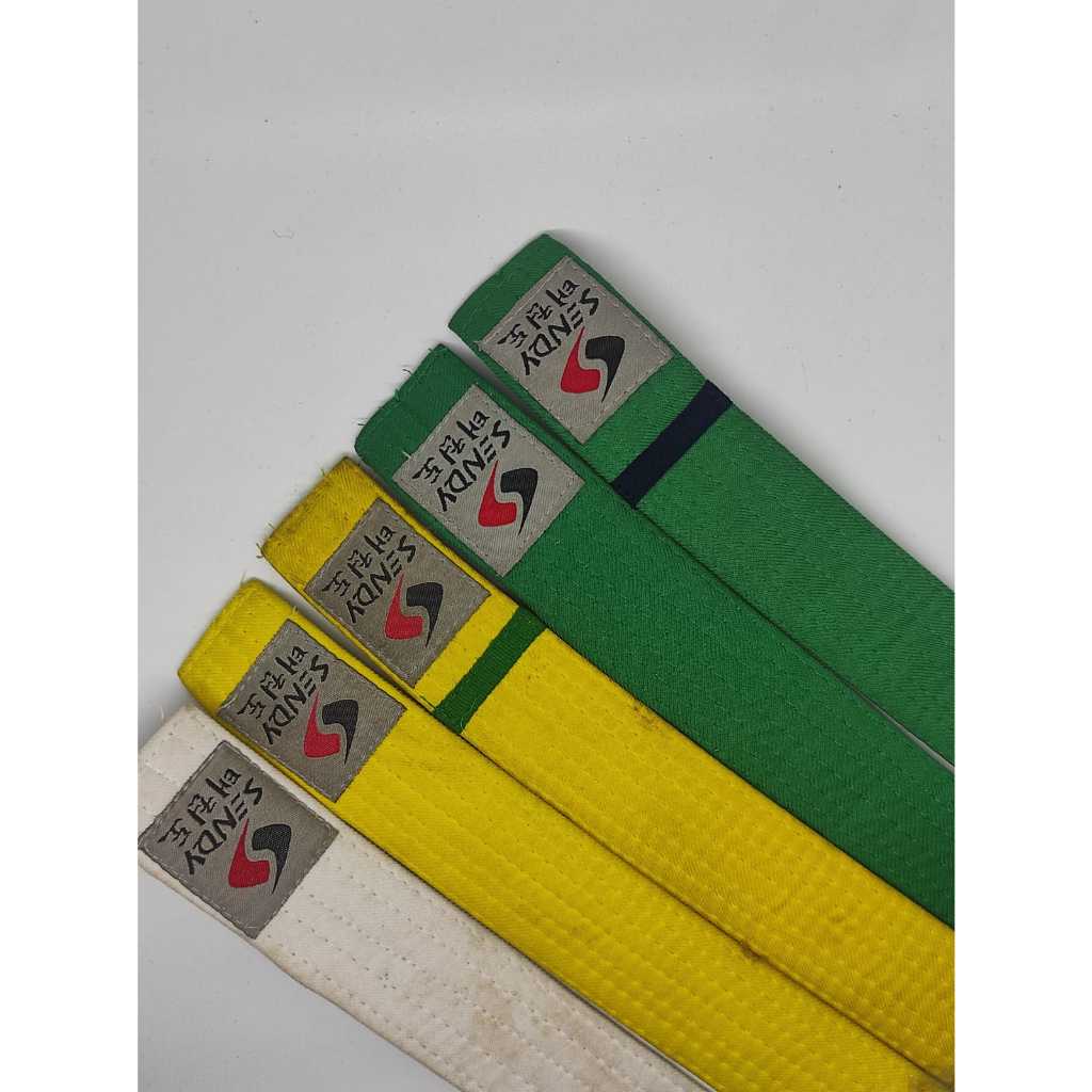 Jual Sabuk Bekas Tingkatan Taekwondo - Putih / Biru / Biru Strip Merah ...