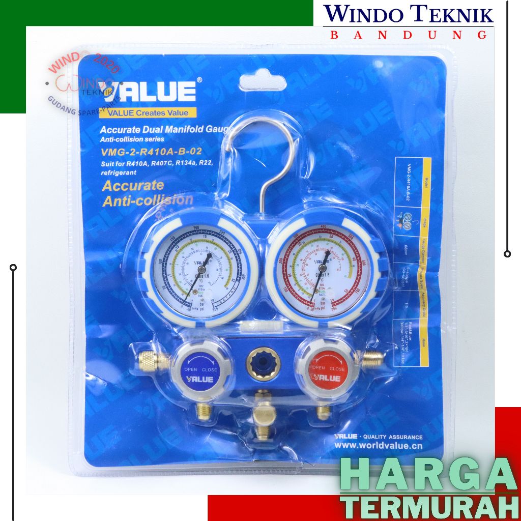 Jual TESTING MANIFOLD VALUE ANALIZER / ANALISER / DOUBLE R22 / R410 r32 ...