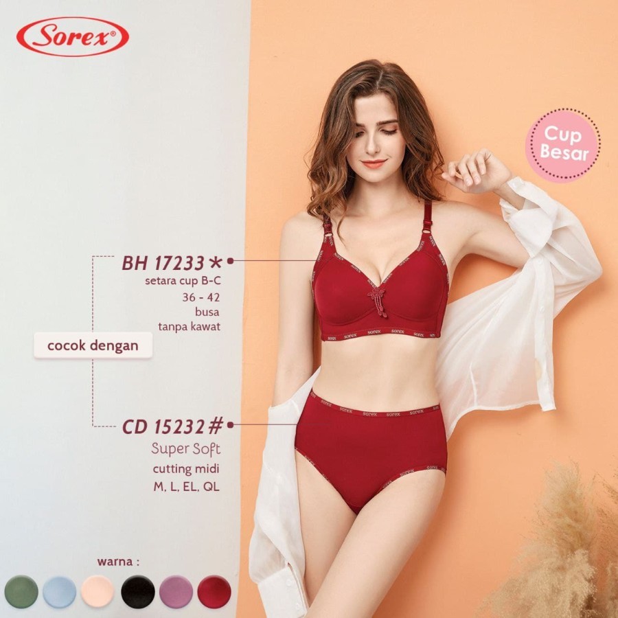 Jual Sorex Bra CD 1 Set Wanita - BH 17233 & Celana Dalam CD 15232 Cup ...