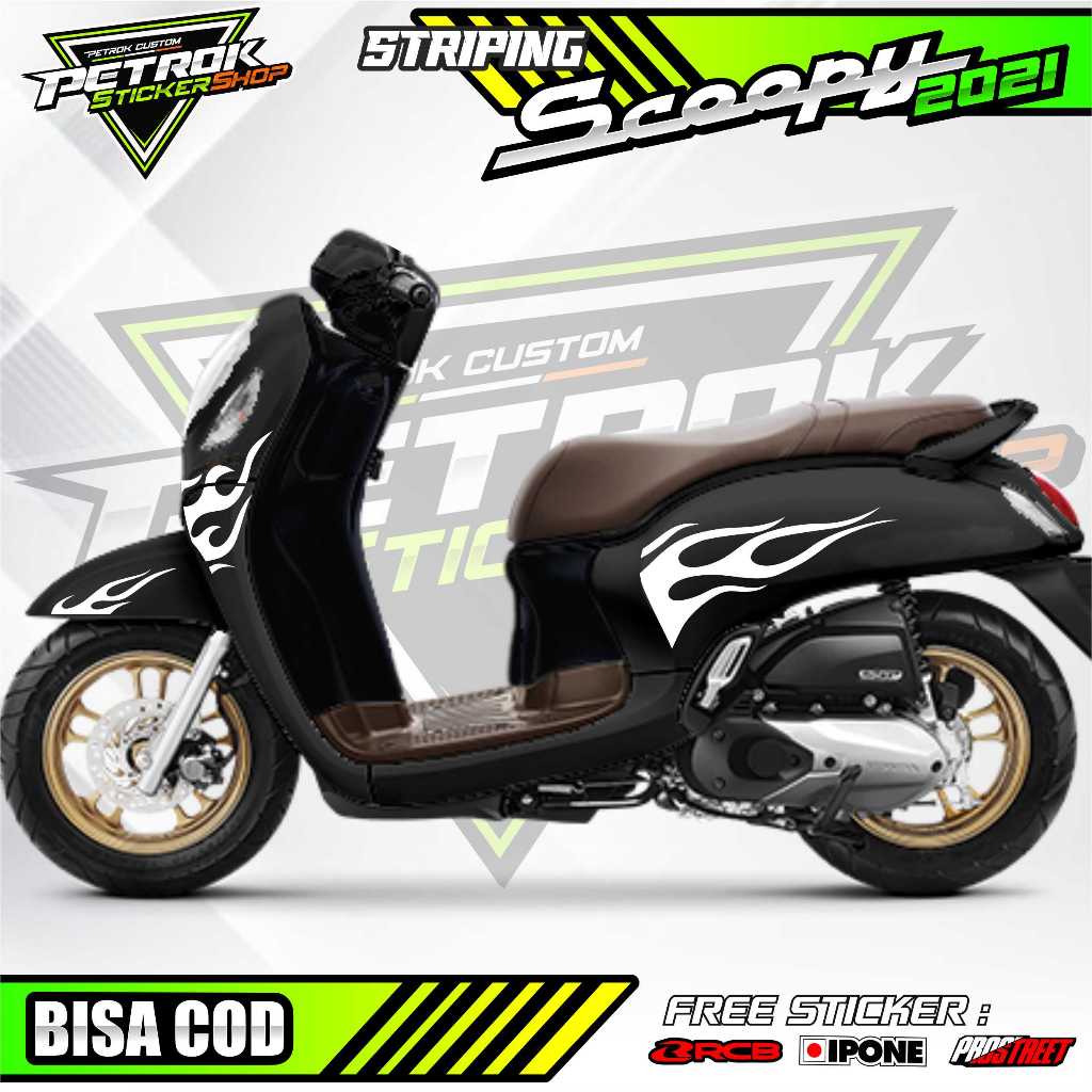 Jual STRIPING VARIASI HONDA SCOOPY 2021 DESIGN API / STICKER LIST ...