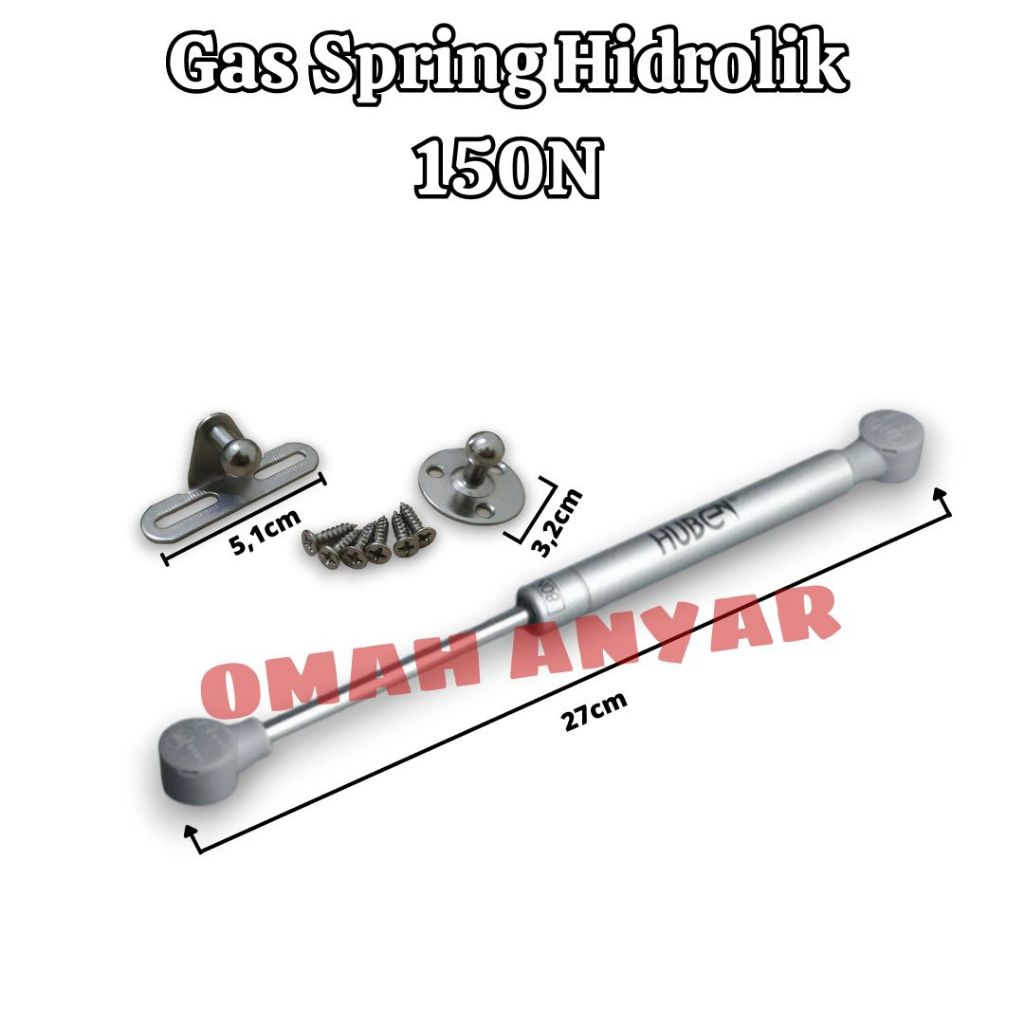 Jual Gas Spring Huben untuk Kitchen Set Berat 60N 80N 100N 150N ...
