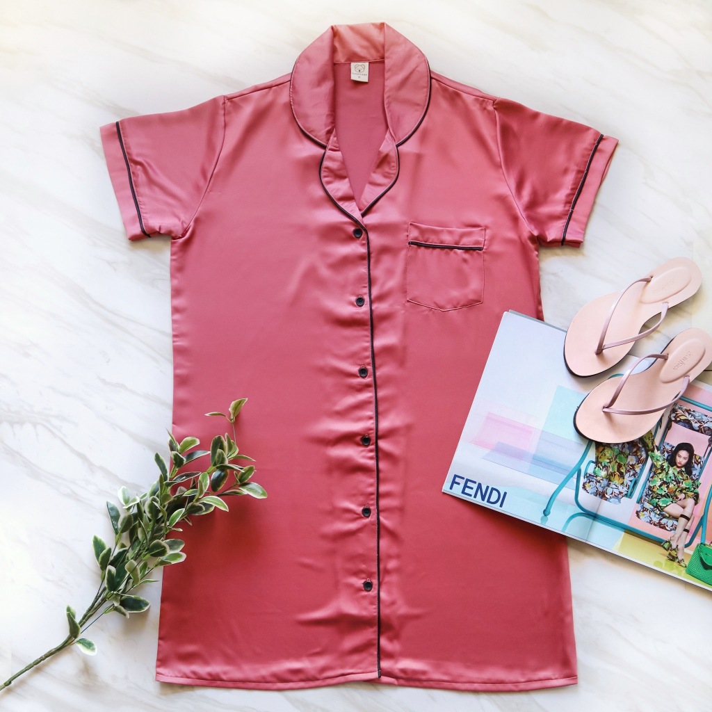 Jual SLEEPCODE - Organic Satin Daster Sleepshirt Baju Tidur Wanita ...