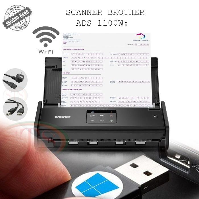 Jual SCANNER BROTHER ADS 1100W ompact with Wi-Fi | Shopee Indonesia