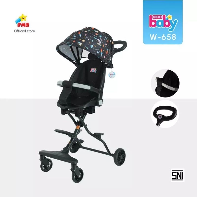 Jual (FREE KARDUS BABLE WRAP) MAGIC STROLLER LIPAT KERETA DORONG BAYI /ANAK PMB IORA W628, W638 ...