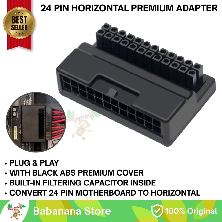 Jual ATX 24 pin motherboard 90 degree adapter elbow siku socket mobo ...