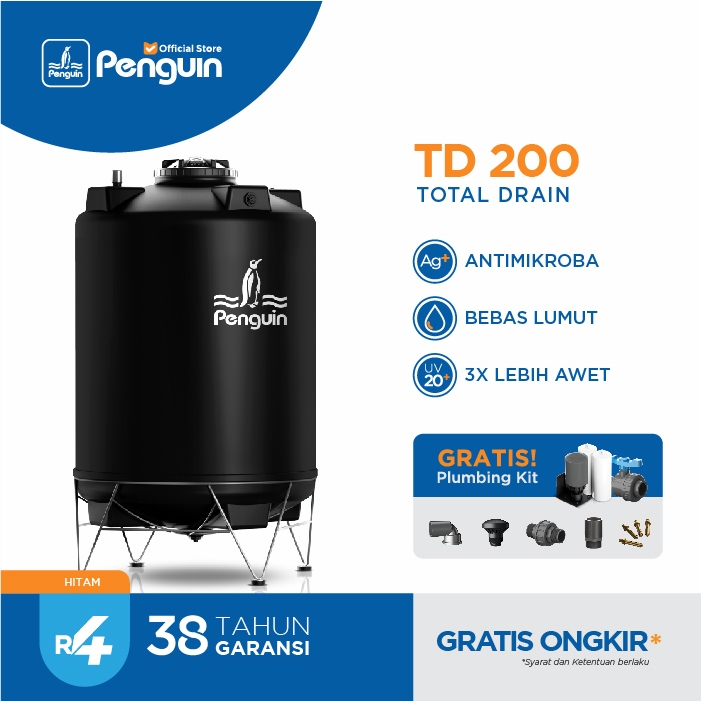 Jual Penguin TD-200 2000 Liter Toren Tandon Tangki AIr Total Drain Tank ...