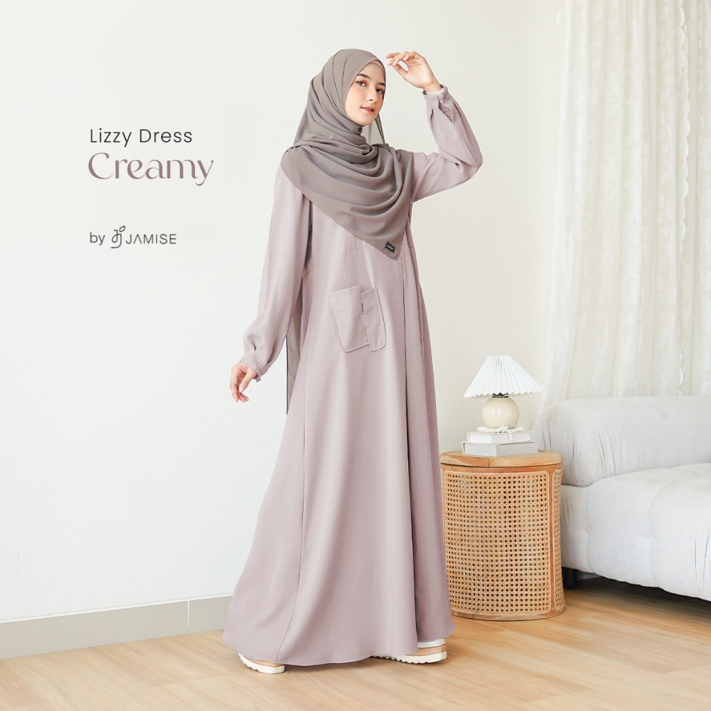 Jual JAMISE SYARI - Lizzy Dress Jamise Syari Dress Abaya Gamis Abaya - Dress Only | Shopee Indonesia