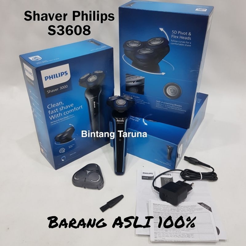 Jual Philips Aquatouch shaver 3HD 3000 series S3608 Shaver Philips ...