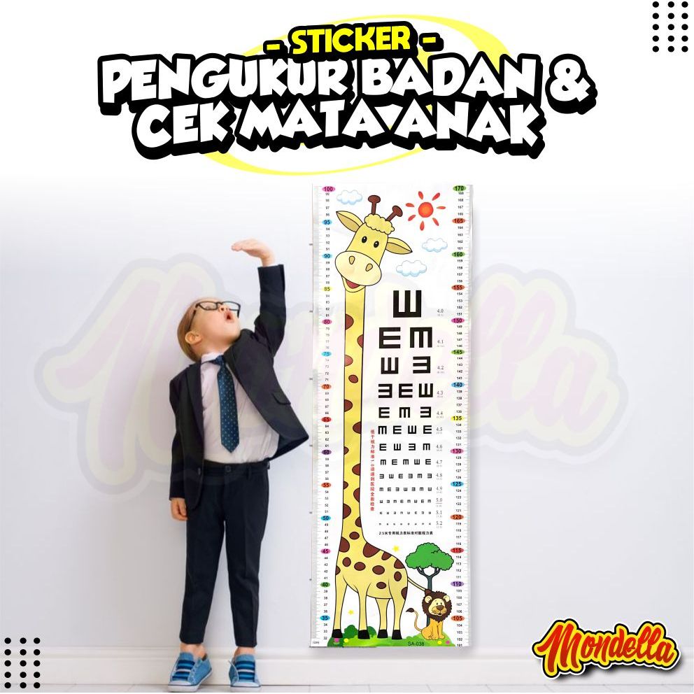 Jual Sticker Pengukur Badan & Cek Mata Anak Stiker Dinding Jerapah ...