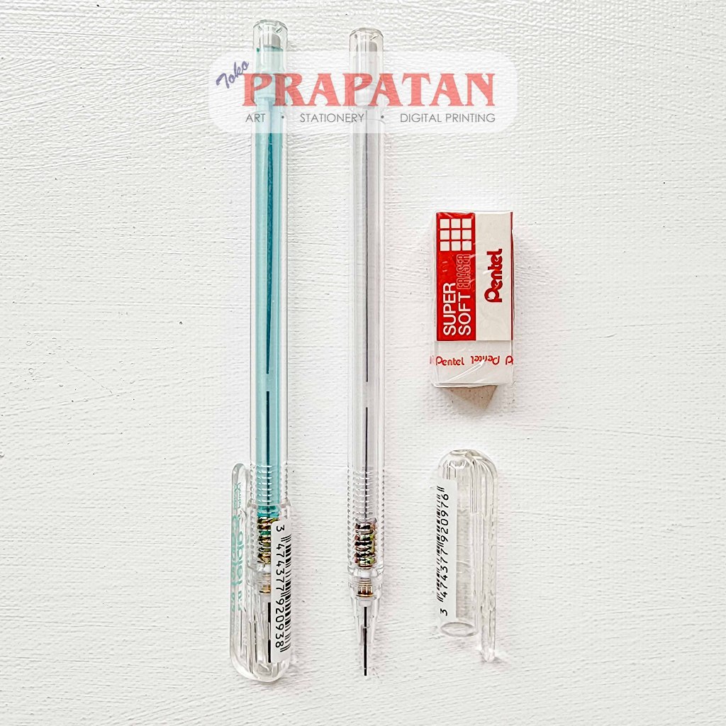 Jual Pentel Caplet Mechanical Pencil 0.5mm 2pcs + Free Eraser | Pensil ...