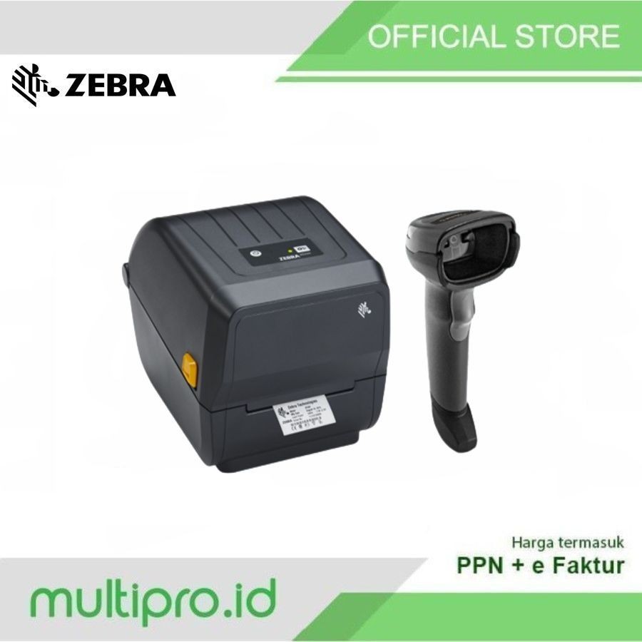 Jual Zebra ZD220 Thermal Printer + DS2208 2D Wire Barcode Scanner ...