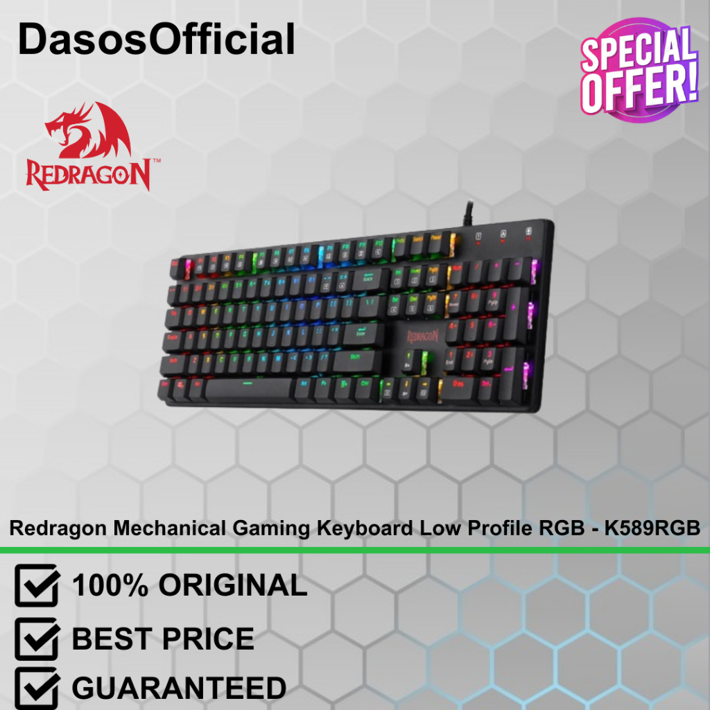 Jual Redragon Mechanical Gaming Keyboard Low Profile RGB SHRAPNEL ...