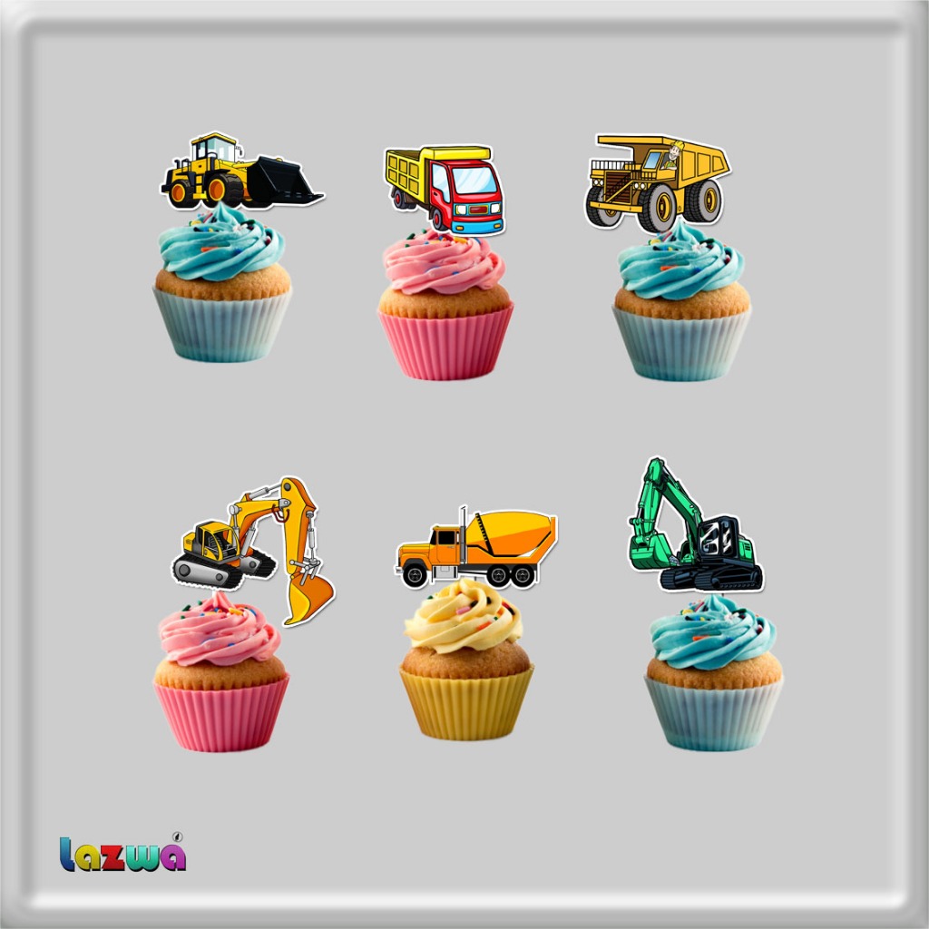 Jual Topper cupcake excavator traktor beko hiasan kue | Shopee Indonesia