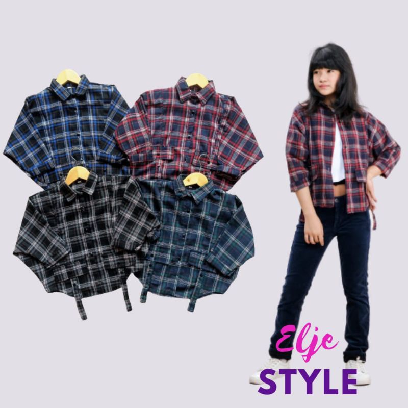 Jual Kemeja flanel batwing anak perempuan remaja 3-12 tahun | Shopee ...