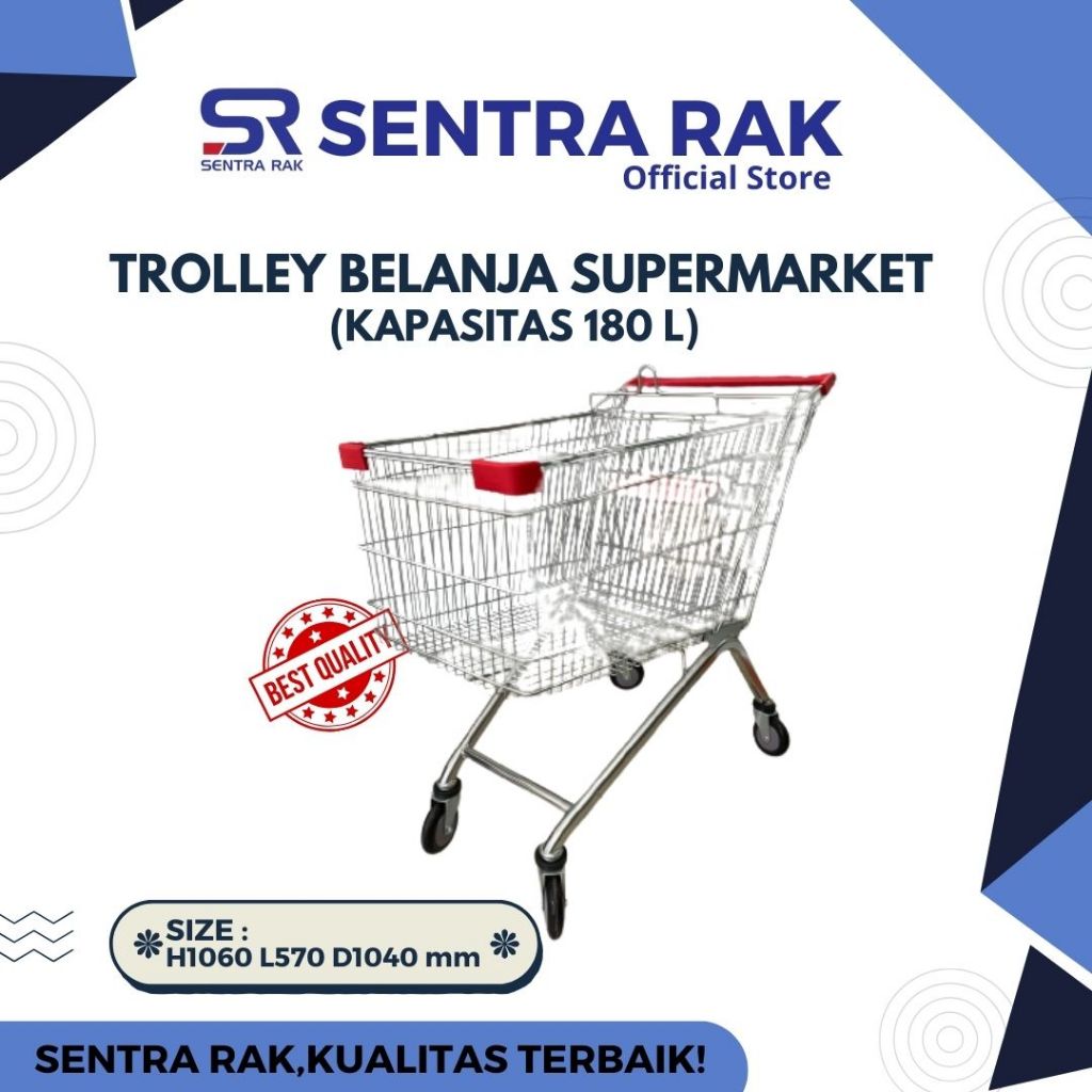 Jual Trolley Belanja Trolley Supermarket 180 liter- Troli Belanja ...