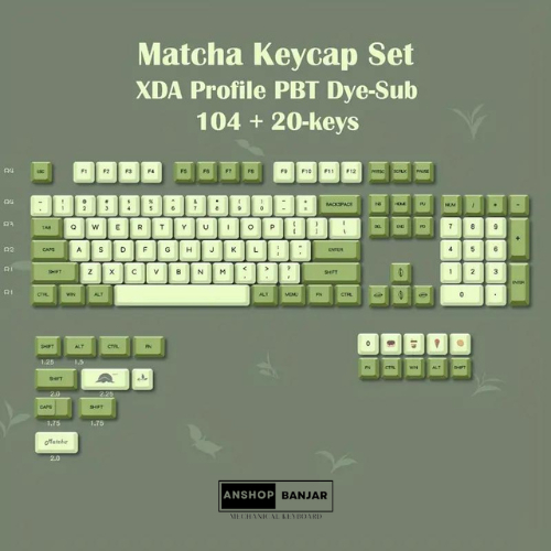 Jual XDA MATCHA Keycaps PBT Mechanical keyboard keycap set | Shopee ...