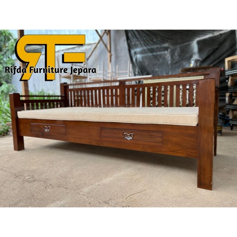 Jual REAL PICT !! Bangku bale bale jati minimalis terbaru (daybed jati ...