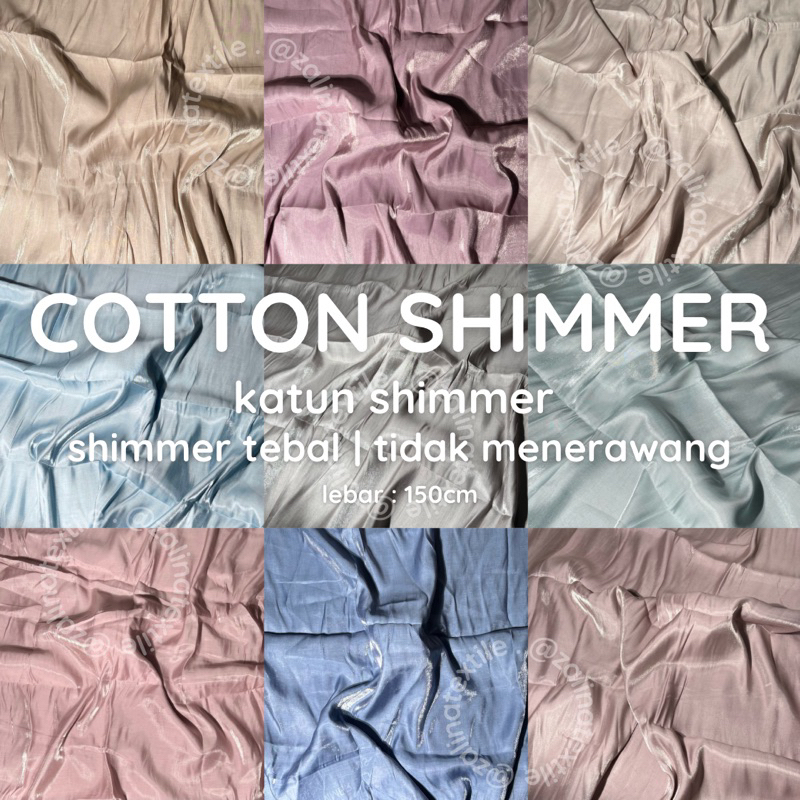 Jual ½ METER BAHAN KAIN COTTON SHIMMER | KATUN SHIMMER SILK TEBAL TIDAK ...