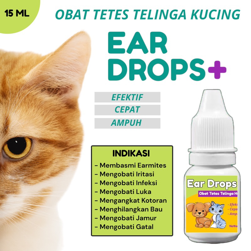 Jual EAR DROPS 15ml | Obat Tetes Telinga Kucing Anti Earmites Conge ...