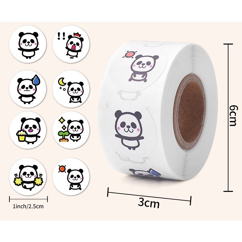 Jual 50pcs Cute Panda Seal Sticker Stiker Terimakasih Lucu Online Shop ...