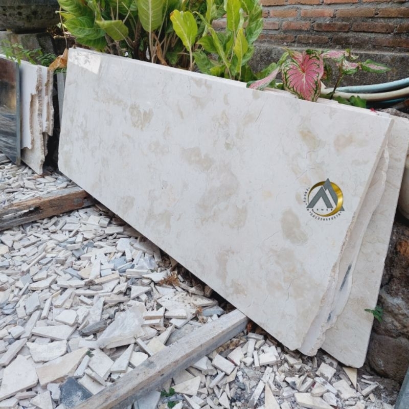 Jual Lembaran lantai batu alam asli marmer putih 160x60 | Shopee Indonesia