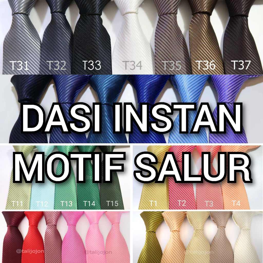 Jual Dasi Instan Dasi Pria Motif Salur Ukuran 3inc Bahan 100% Polyester ...