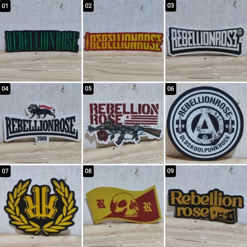 Jual Stiker REBELLION ROSE (Bahan Vinyl) Old-Skool Punk Rock Part. 1 ...