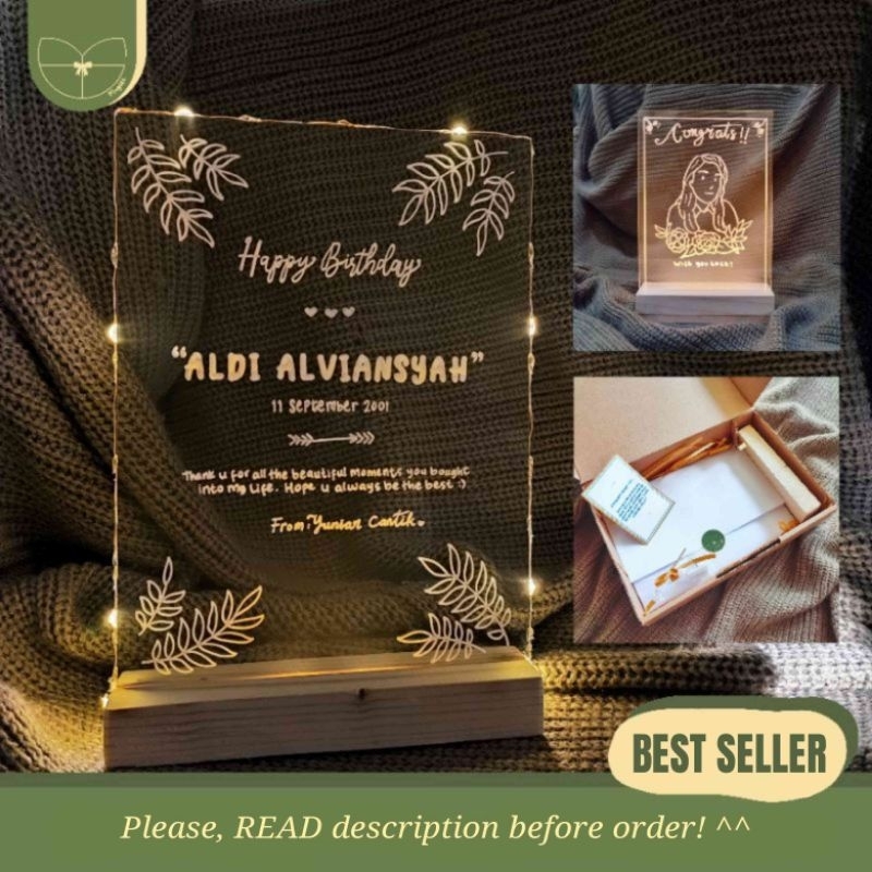 Jual [11.11 BEST SELLER] Lampu Akrilik Custom / Kado Hadiah Acrylic ...