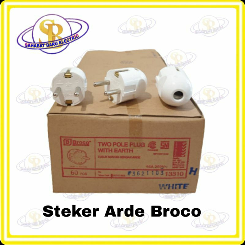 Jual Steker Arde Broco 13310 Putih Colokan Broco | Shopee Indonesia