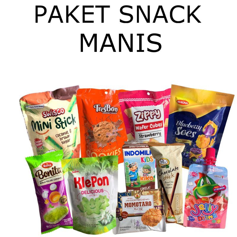Jual PAKET SNACK MANIS ISI 10pcs [ HARGA MURAH ] | Shopee Indonesia
