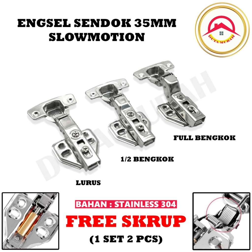Jual Engsel Sendok Stainless Steel 35mm Slowmotion Engsel Pintu ...