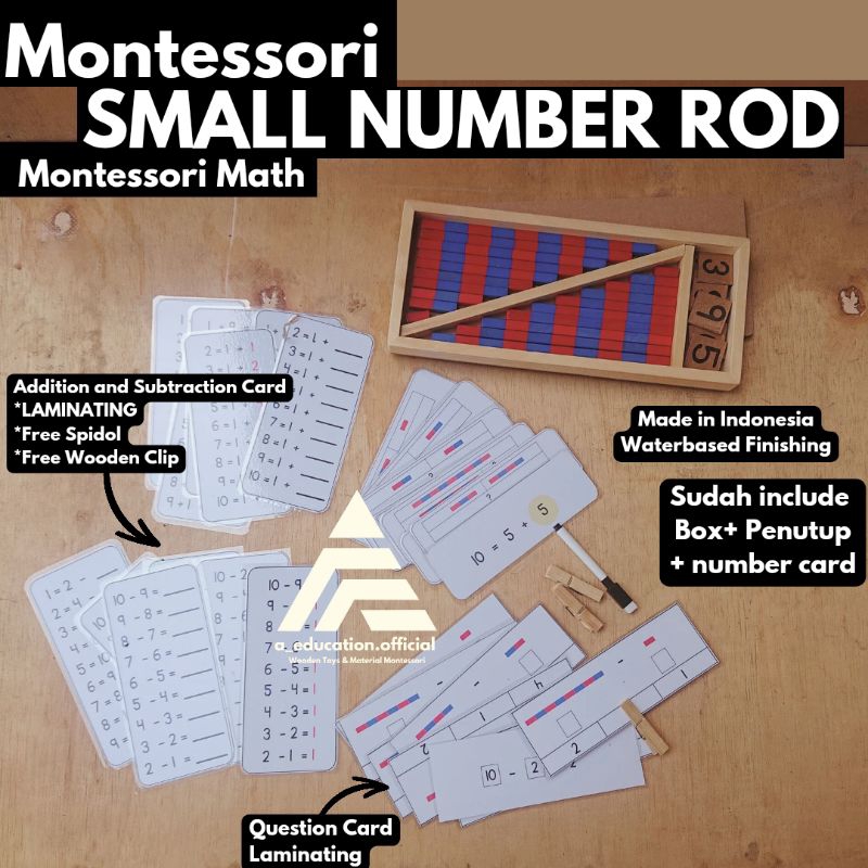 Jual Montessori Small Number Rod Montessori | Shopee Indonesia