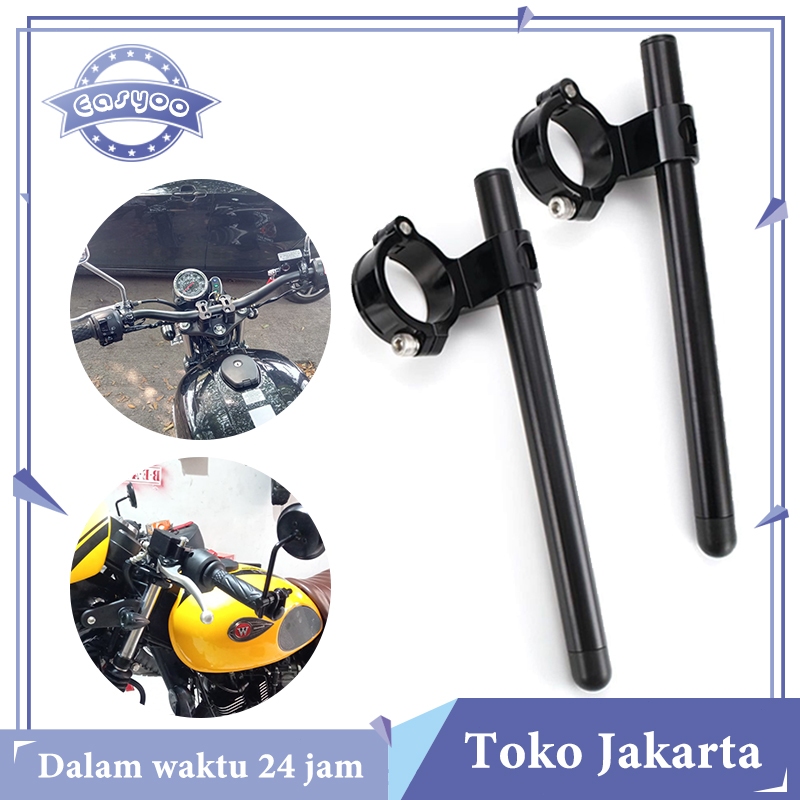 Jual 41mm CNC Motorcycle Universal Clip On Fork Handle Bar Handlebars ...