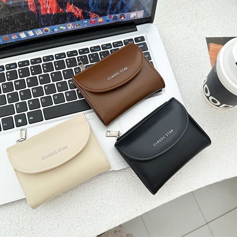 Jual Dompet Lipat Dompet Koin Wanita Baru Gaya Korea Tempat Kartu Sederhana Warna Solid Pelajar ...