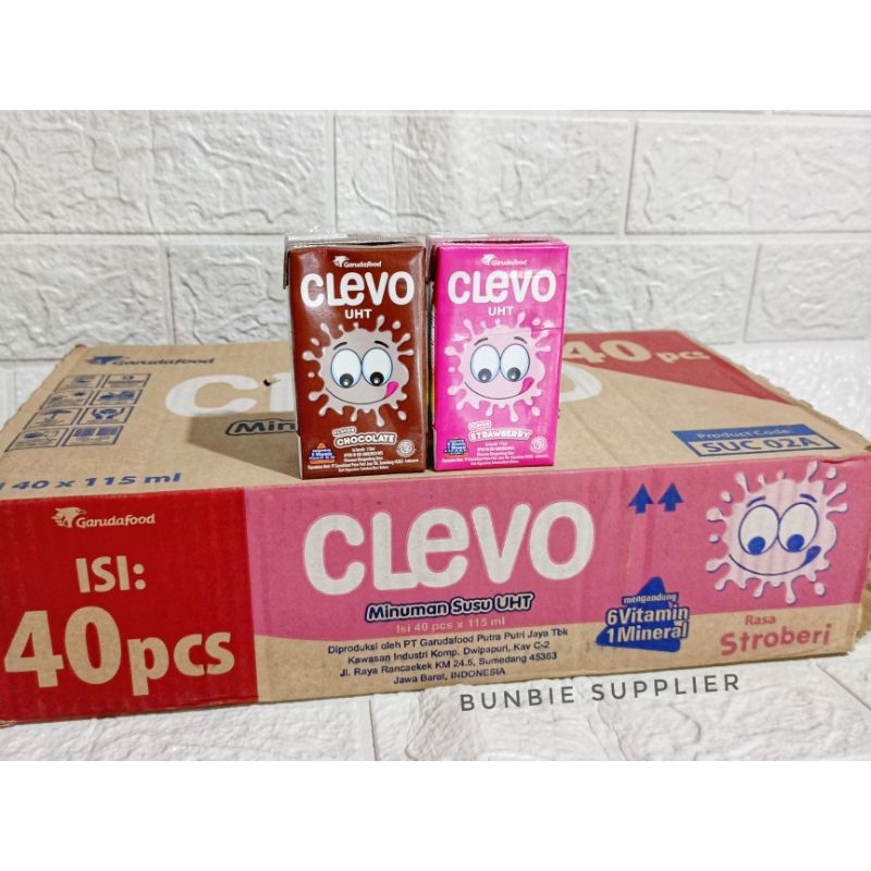 Jual Susu UHT CLEVO 115ml x 40pcs (KARTON) | Clevo Stroberi Coklat | Shopee Indonesia