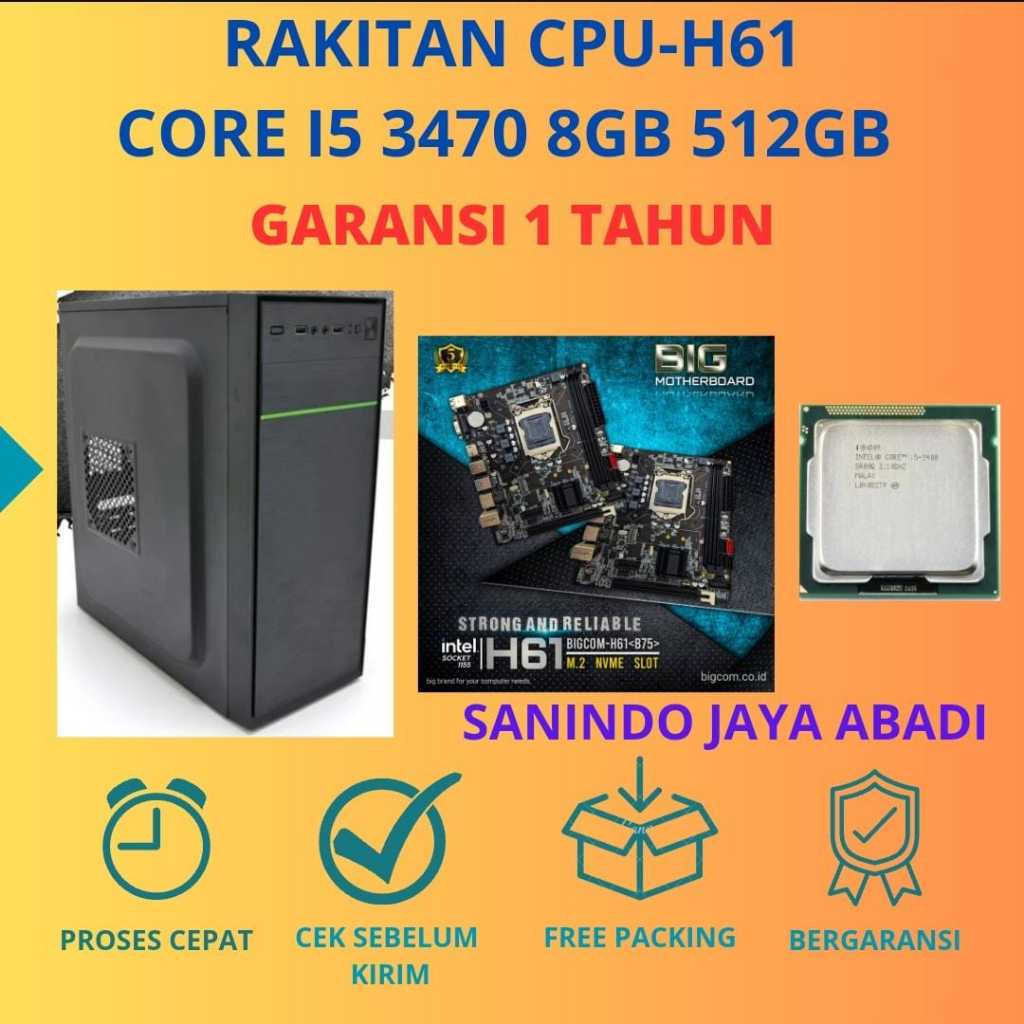 Jual PC RAKITAN CPU RAKITAN H61 CORE i5 3470 RAM 4GB HDD 500GB SIAP ...