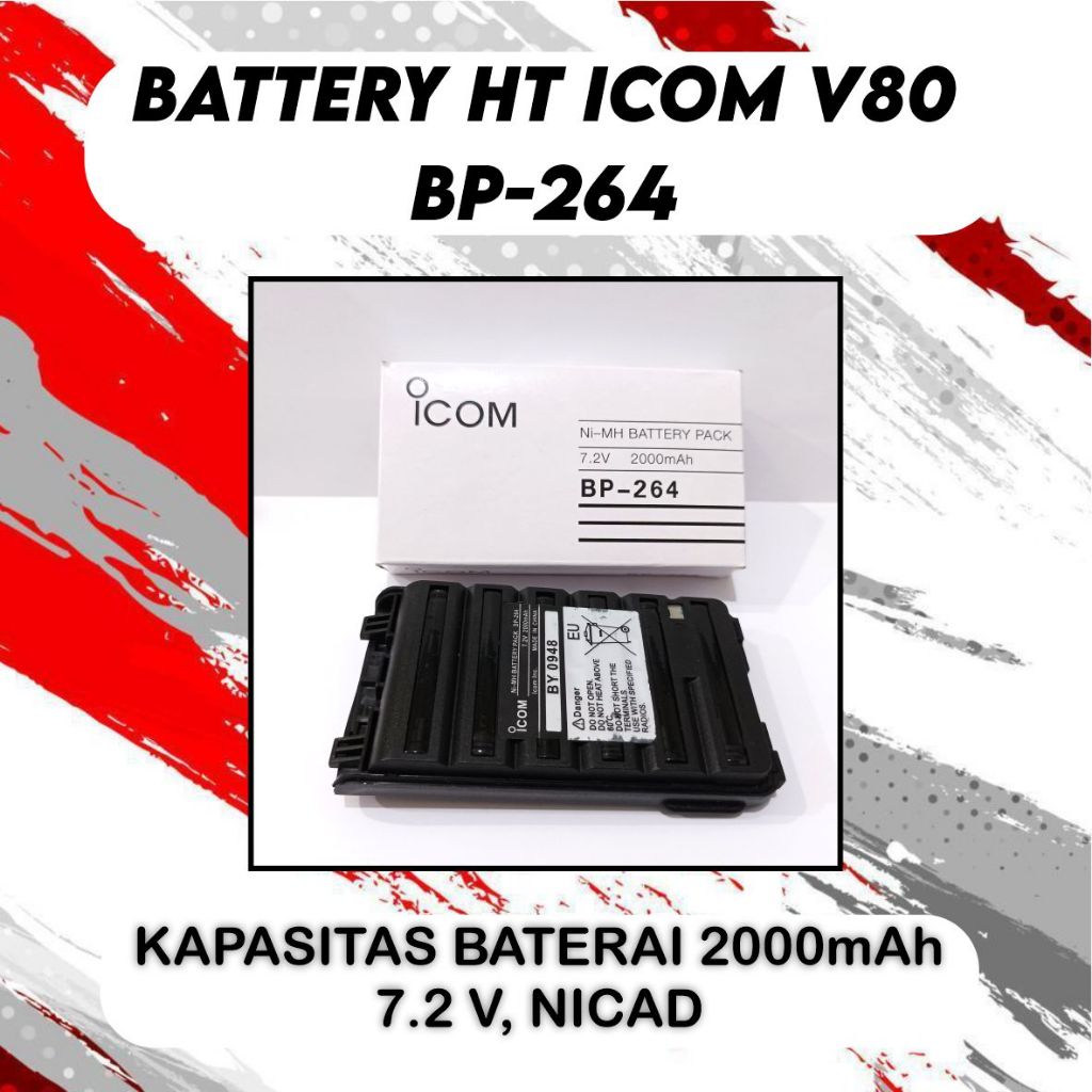 Jual Battery ICOM V80 2000 Mah BP264 Batre Baterai HT V 80 V-80 IC-V80 ...