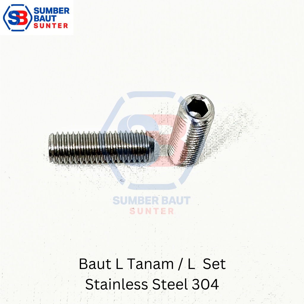 Jual M8x10 Baut L Tanam Stainless Socket Set Screw SS 304 | Shopee Indonesia