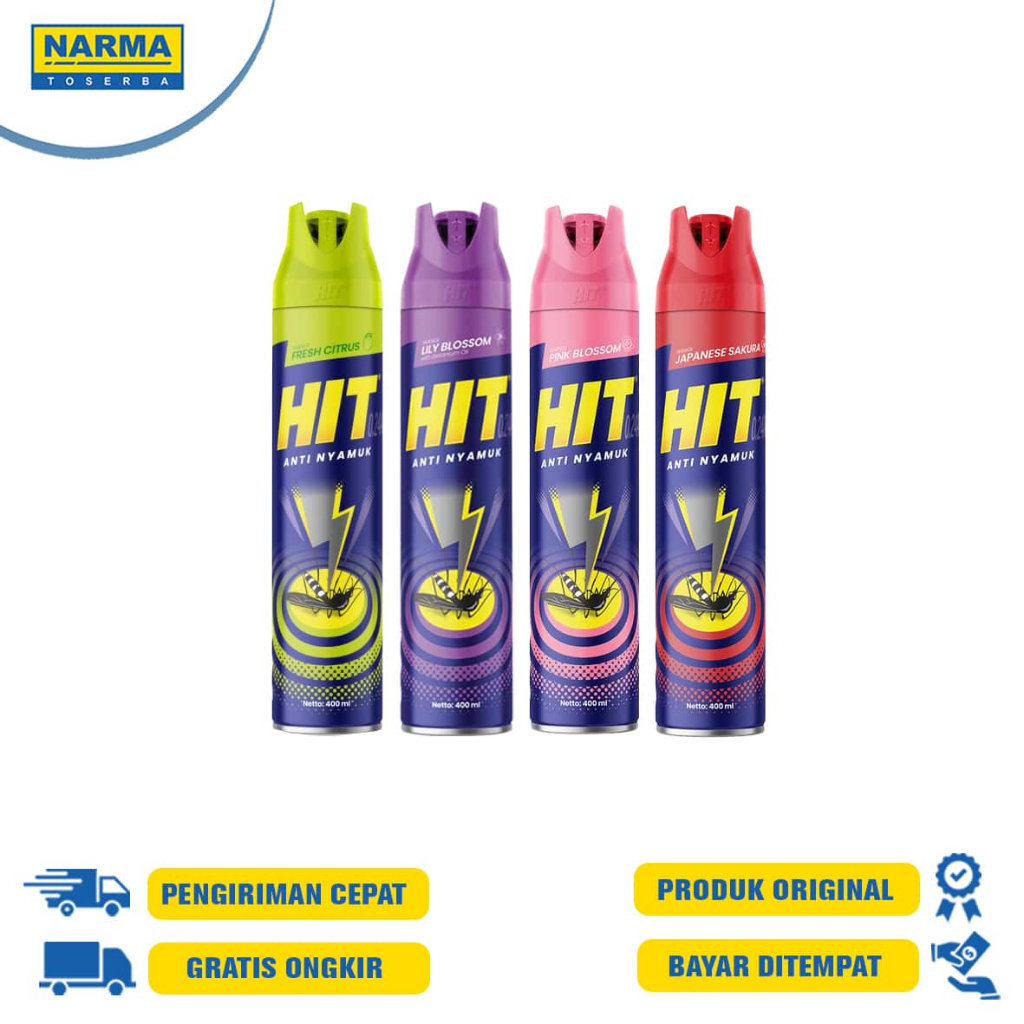 Jual HIT AEROSOL OBAT NYAMUK SEMPROT FRESH CITRUS/ALL VARIANT 400 ML ...