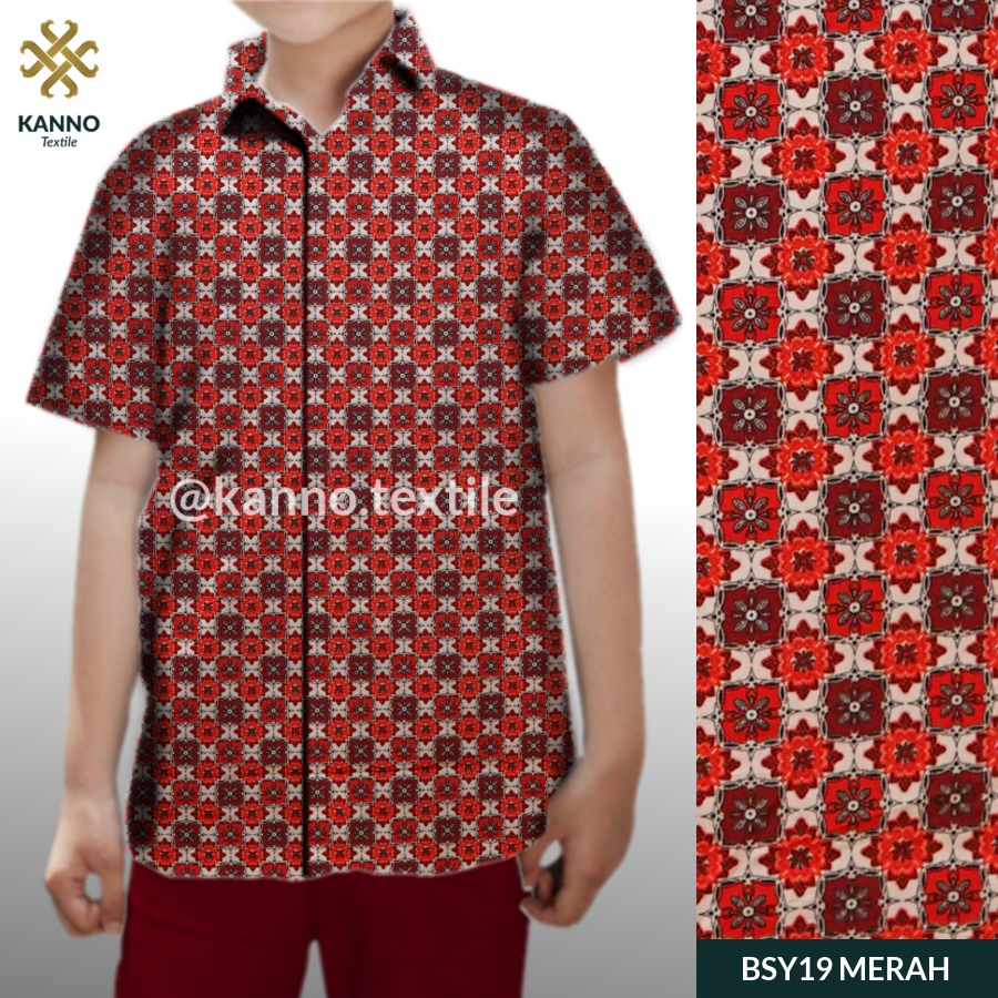 Jual KAIN BATIK SERAGAM SEKOLAH SD BAHAN BSY SANWOS BSY19 WARNA MERAH ...