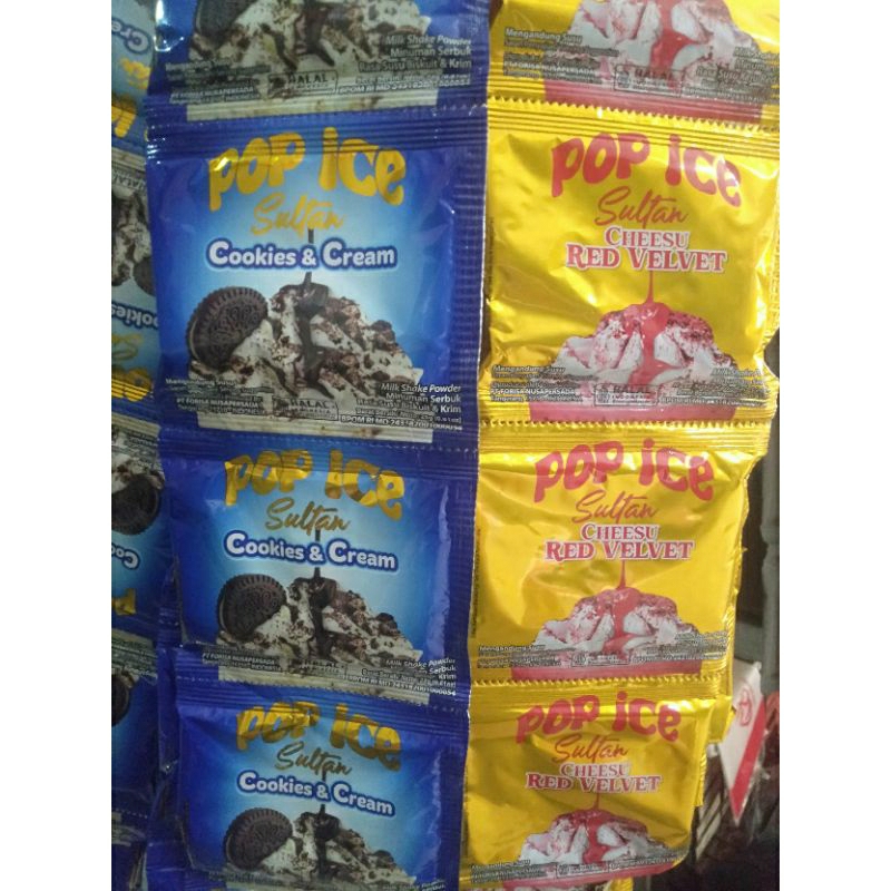 Jual POP ICE SULTAN RED VELVET / POP ICE COOKIES CREAM ( 1renceng 10pcs ...