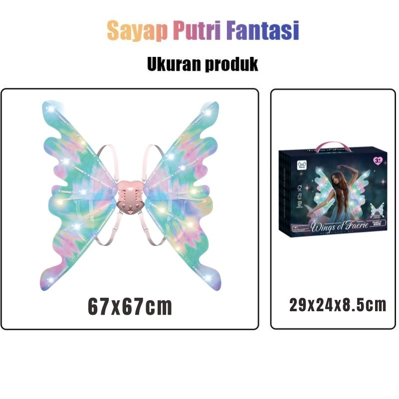 Jual 【READY】Anak Elektronik Kupu-kupu led Simulasi Sayap Malaikat Sayap ...