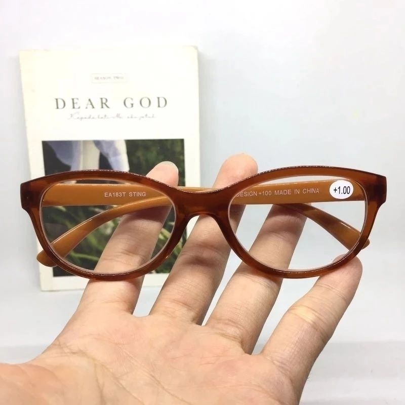 Jual Kacamata Baca/Kacamata Plus Untuk Rabun Dekat Frame Coklat EA183D ...
